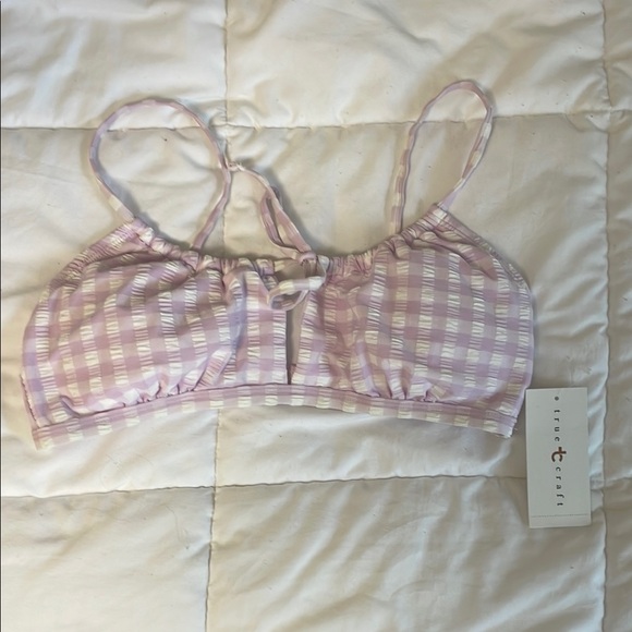 True Craft | Swim | True Craft Pink Gingham Swim Top | Poshmark